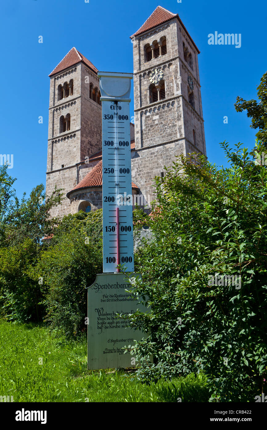 Fund raising or donations barometer in front of St. Michael's basilica ...
