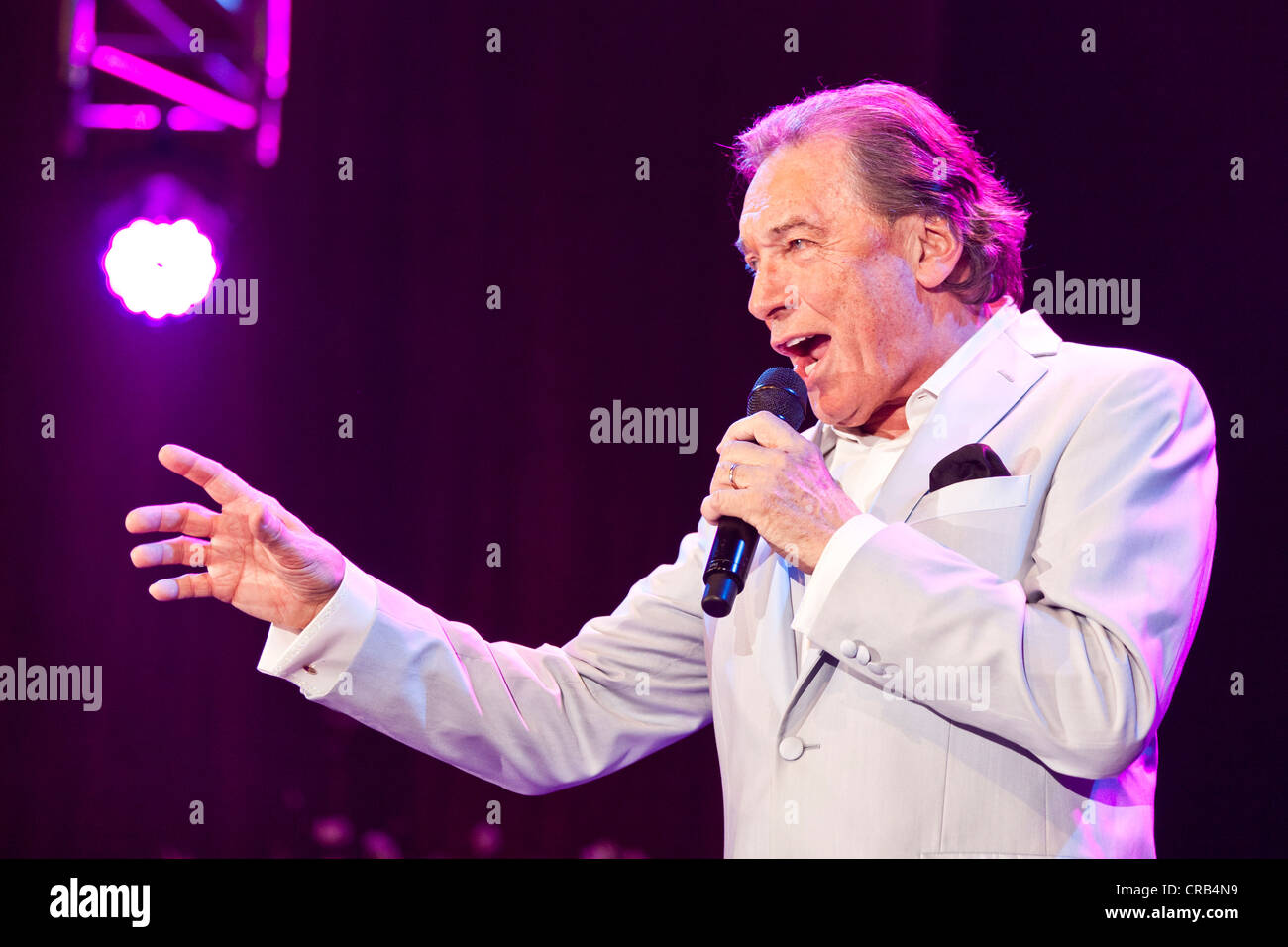 Czech pop singer Karel Gott performing live at the Schlager Nacht 2012 ...