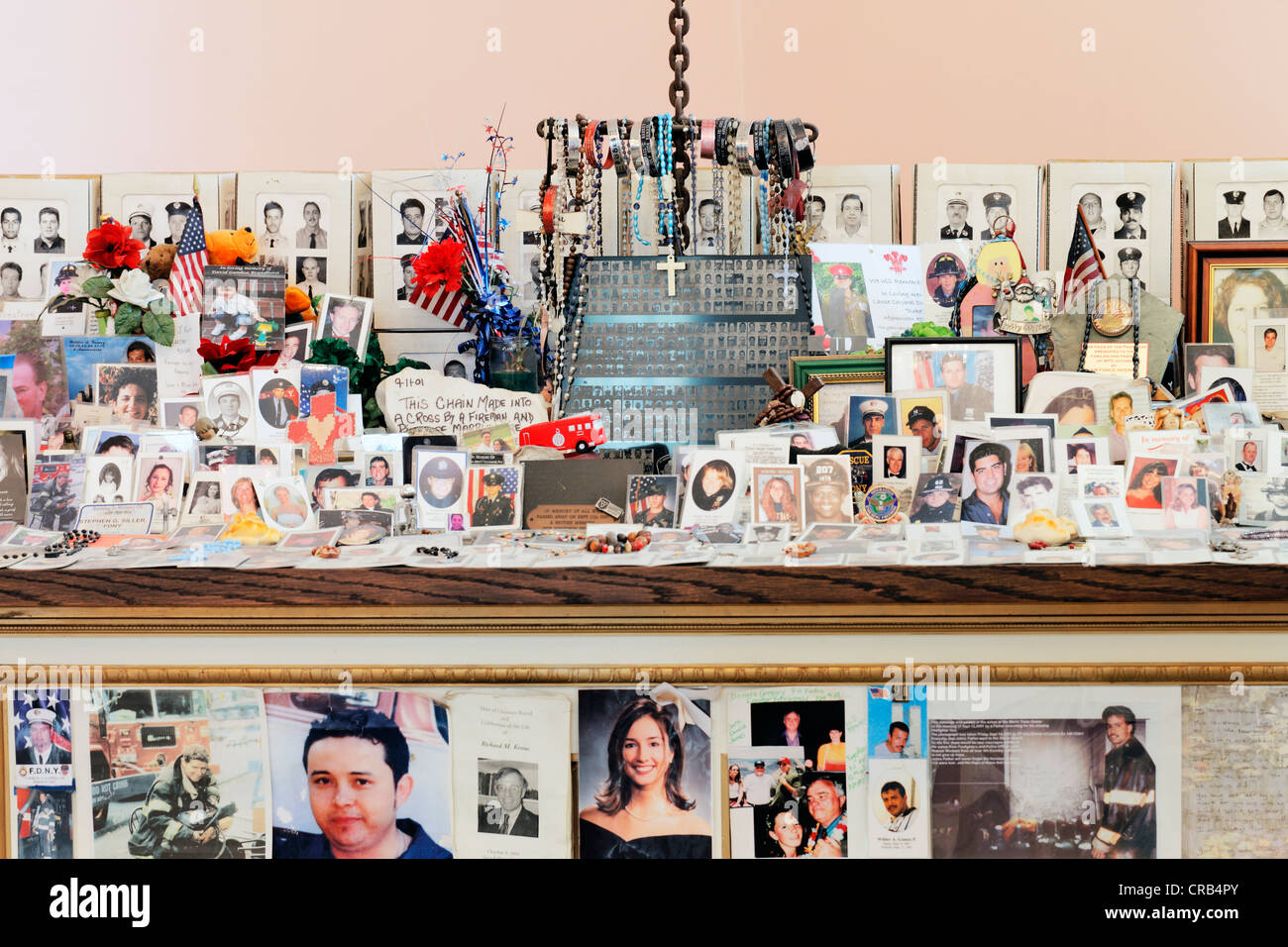 9/11 Memorial Altar with photographs of the victims of the terror ...