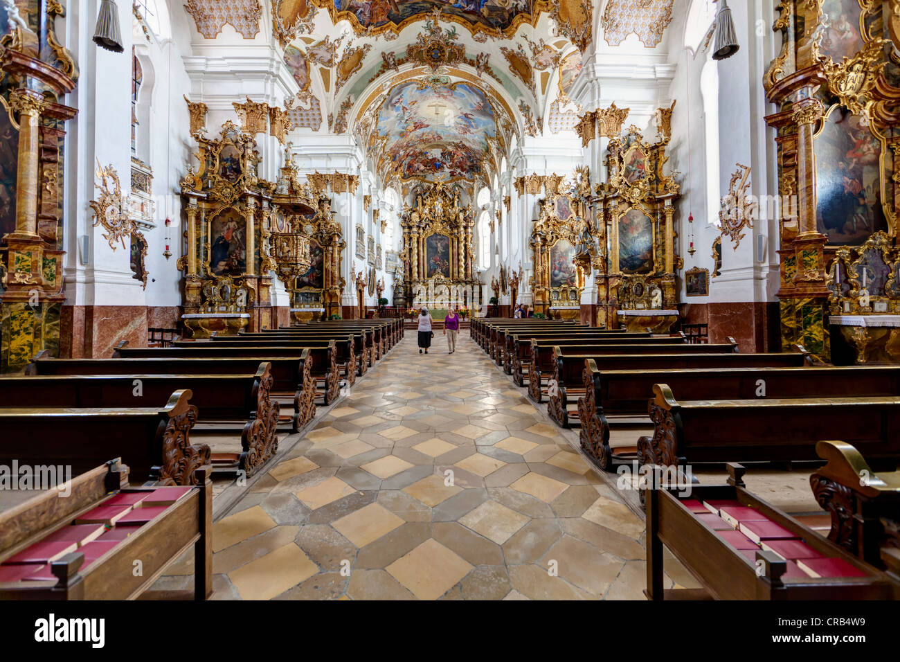 Inner hall with frescoes by C. Thomas Scheffler, Heilig-Kreuz-Kirche ...
