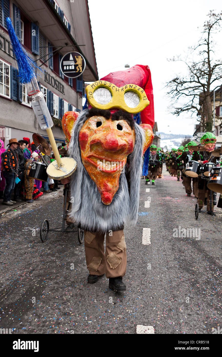 Guggen music, drum major dressed up as poison dwarf, 35th Motteri-Umzug ...