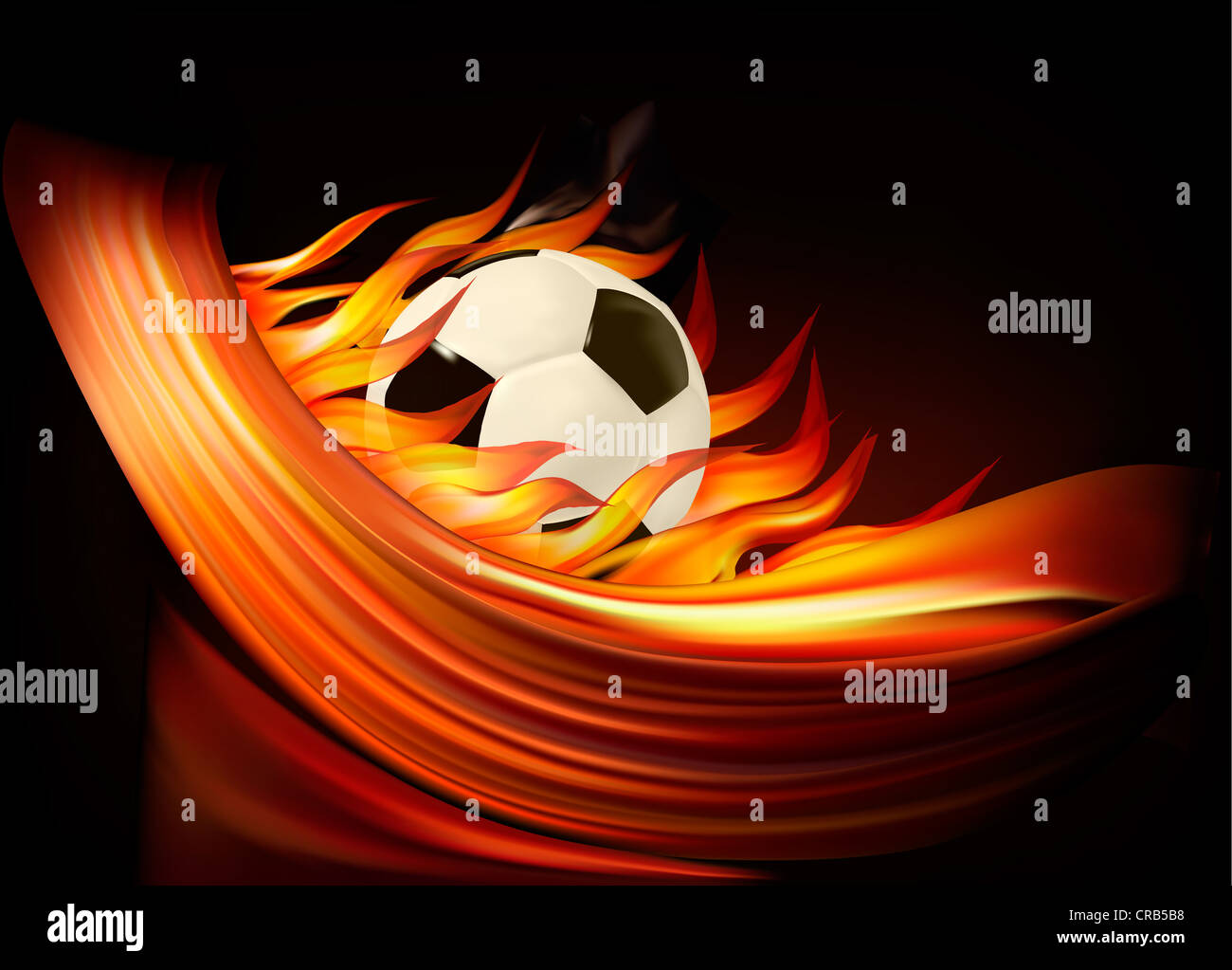 Fire football background with a soccer ball Stock Photo - Alamy