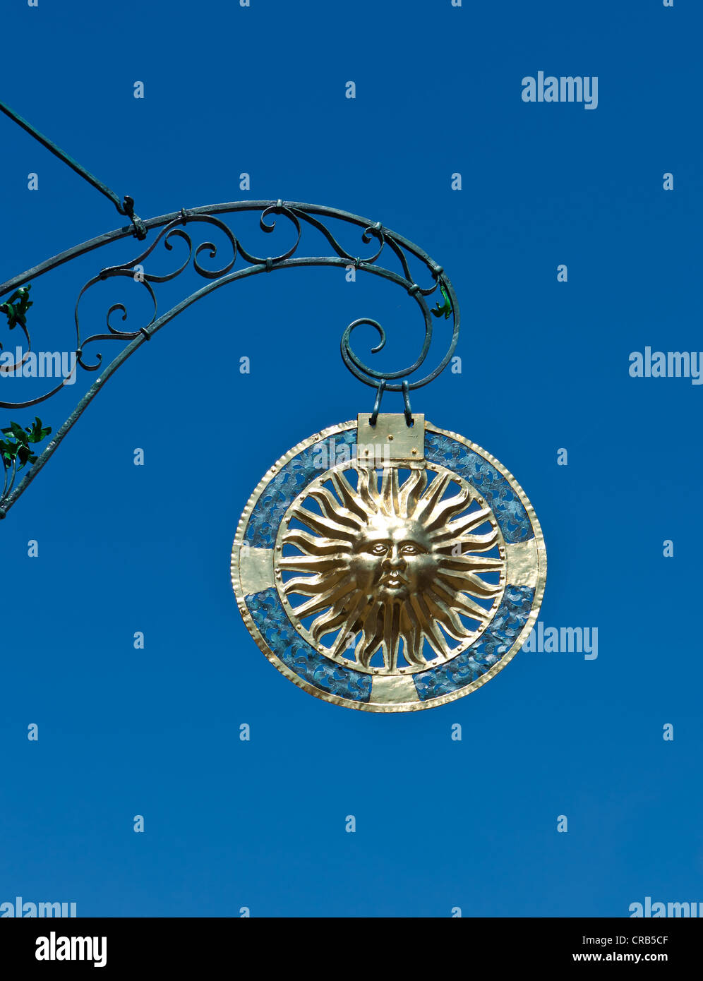 Sun, restaurant sign, Baden-Wuerttemberg, Germany, Europe, PublicGround ...