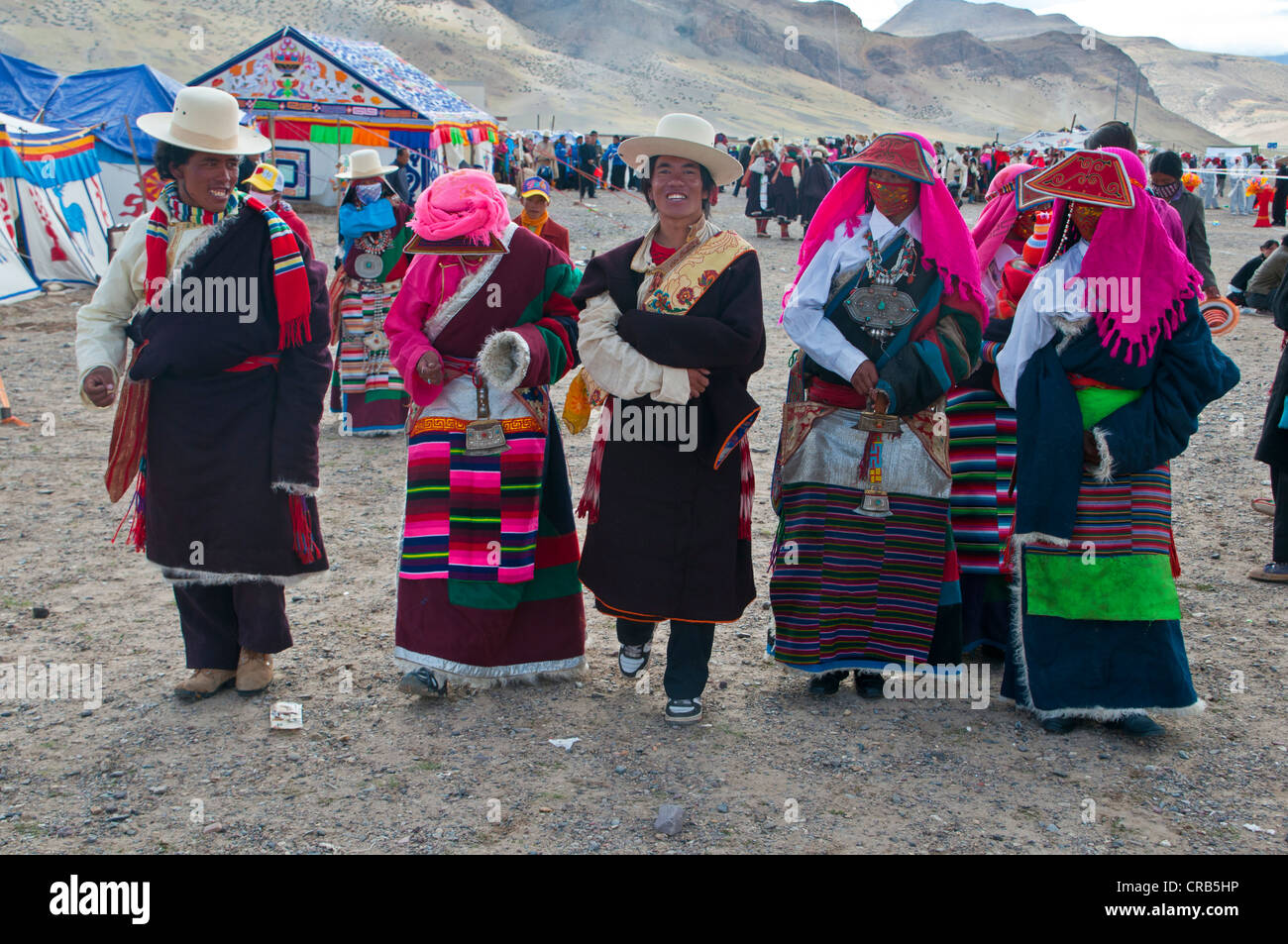 Traditional festival of the tribes in Gerze, Western Tibet, Asia Stock ...