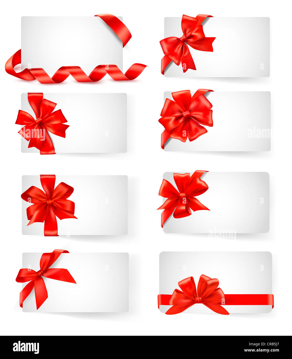 Set of cards with bows Stock Photo - Alamy