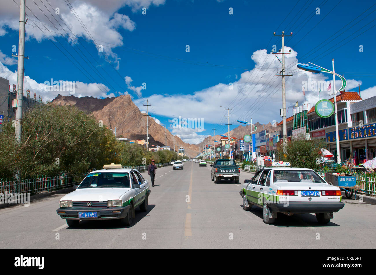 Town of Ali, Shiquanhe, most western city of Tibet, Asia Stock Photo ...