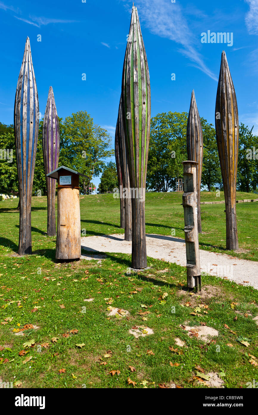 Bee-hive of wild bees, bee-hive towers, Bad Rappenau, Baden ...