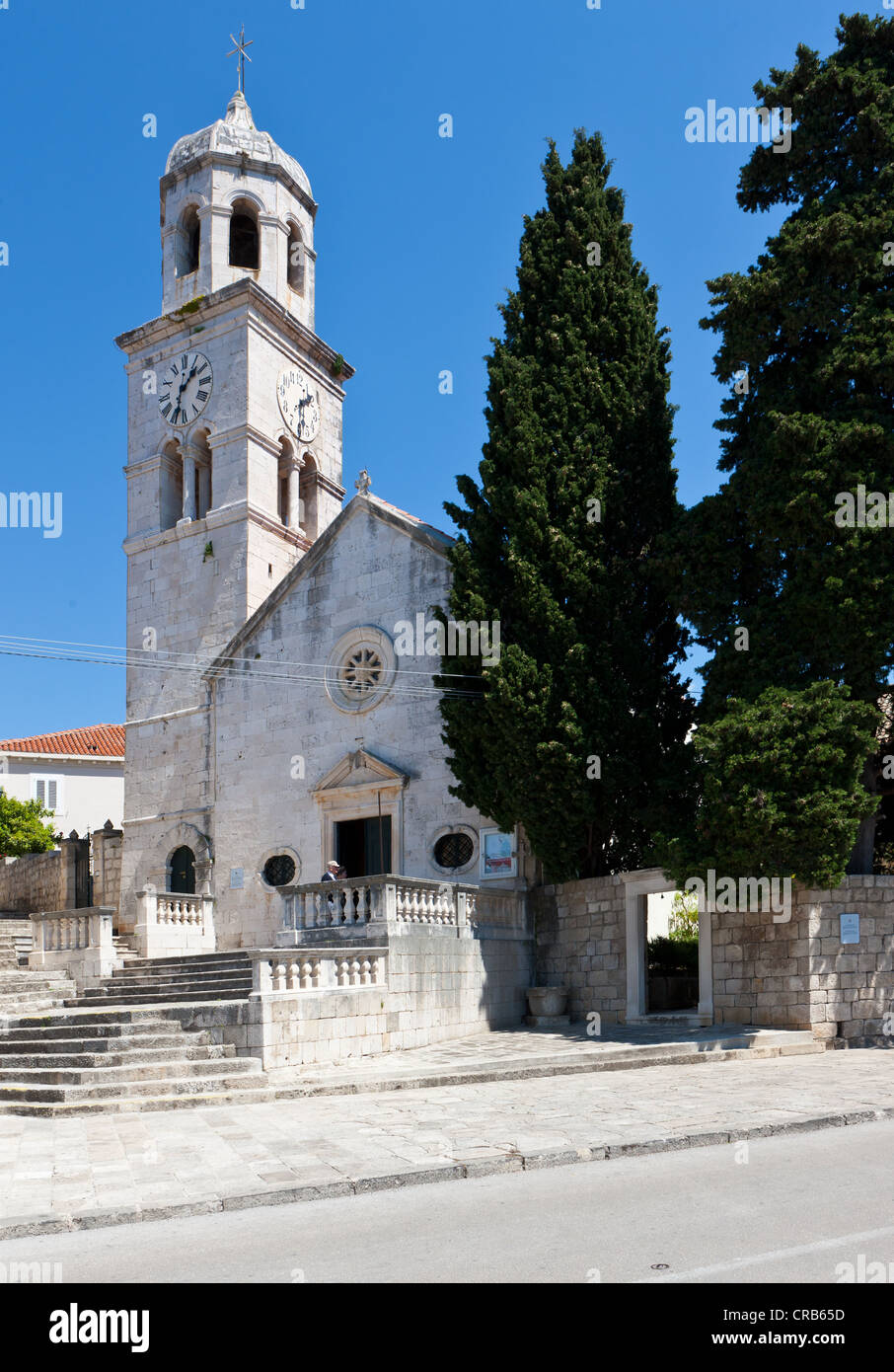 Church in the historic town centre of Cavtat, Central Dalmatia ...