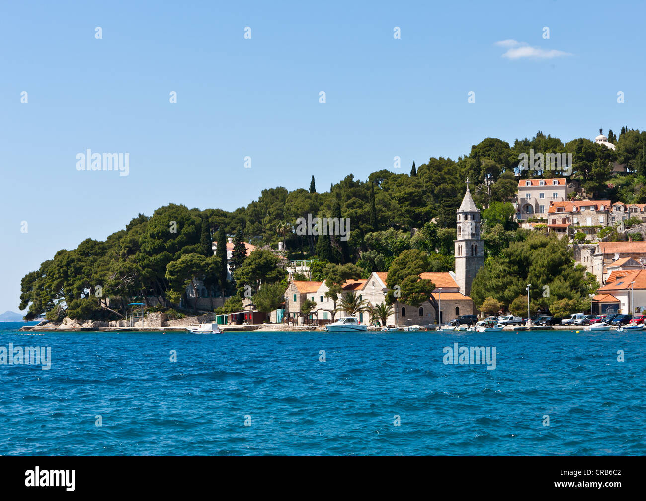Harbour and historic centre of Cavtat, central Dalmatia, Dalmatia ...
