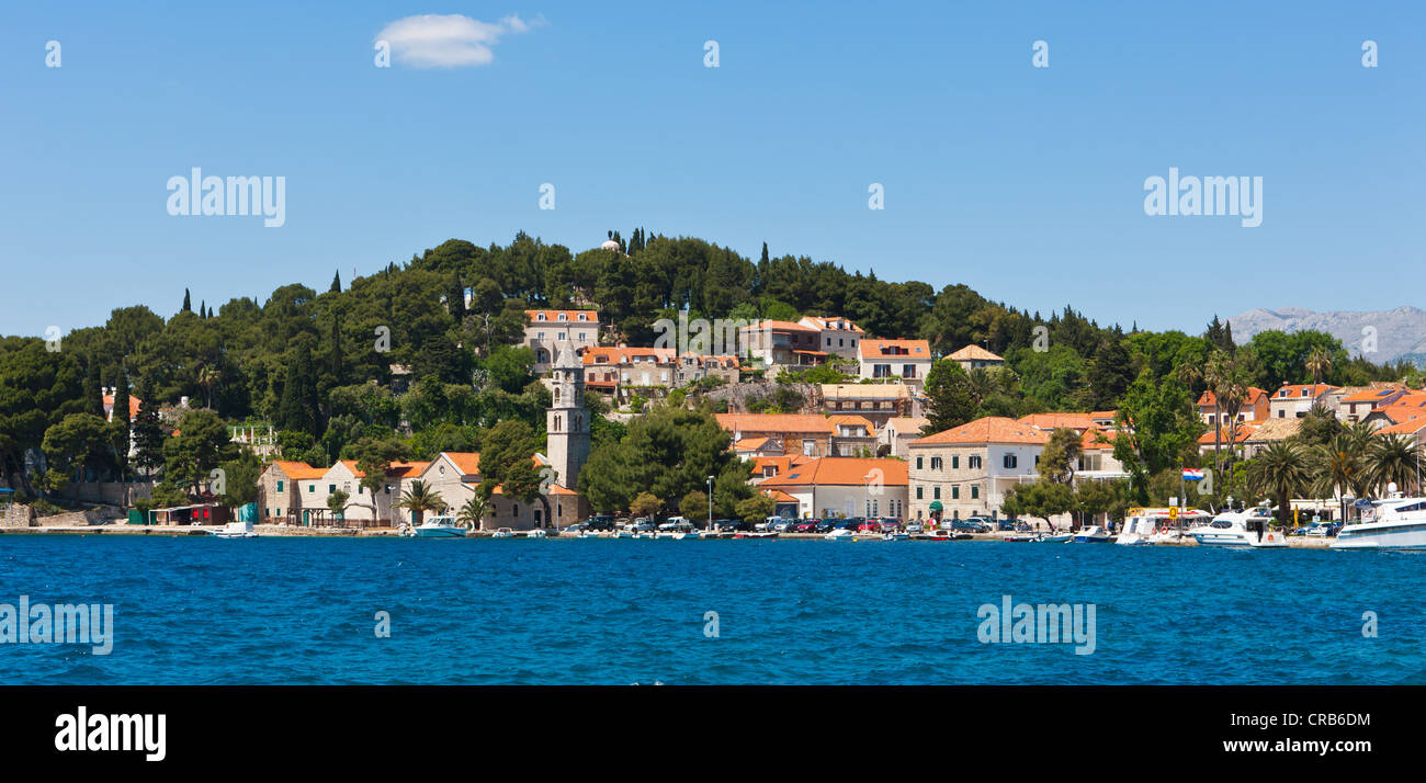 Harbour and historic centre of Cavtat, central Dalmatia, Dalmatia ...