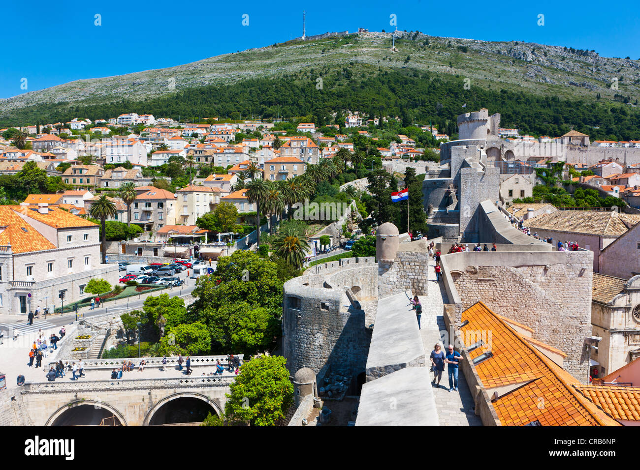 Historic city walls, old town of Dubrovnik, UNESCO World Heritage Site ...