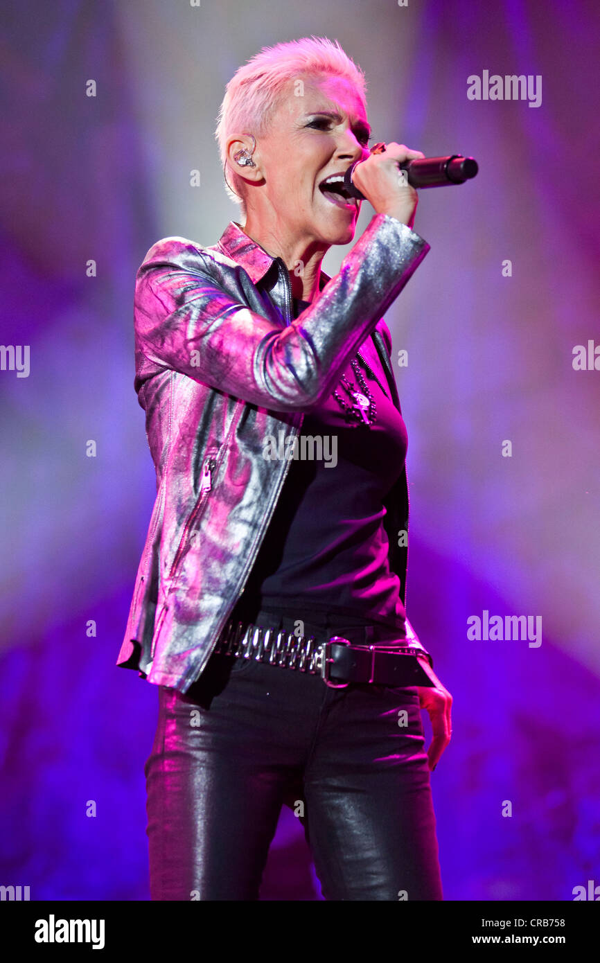 Marie Fredriksson of the Swedish pop duo "Roxette" playing live at ...