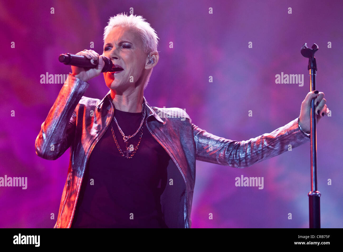 Marie Fredriksson of the Swedish pop duo "Roxette" playing live at ...
