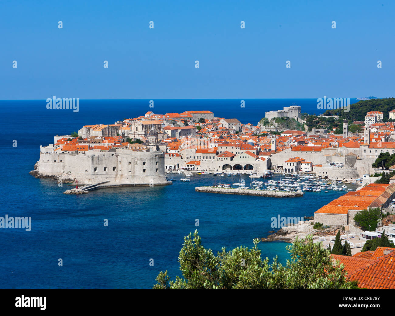 Overlooking the historic town centre of Dubrovnik, UNESCO World ...