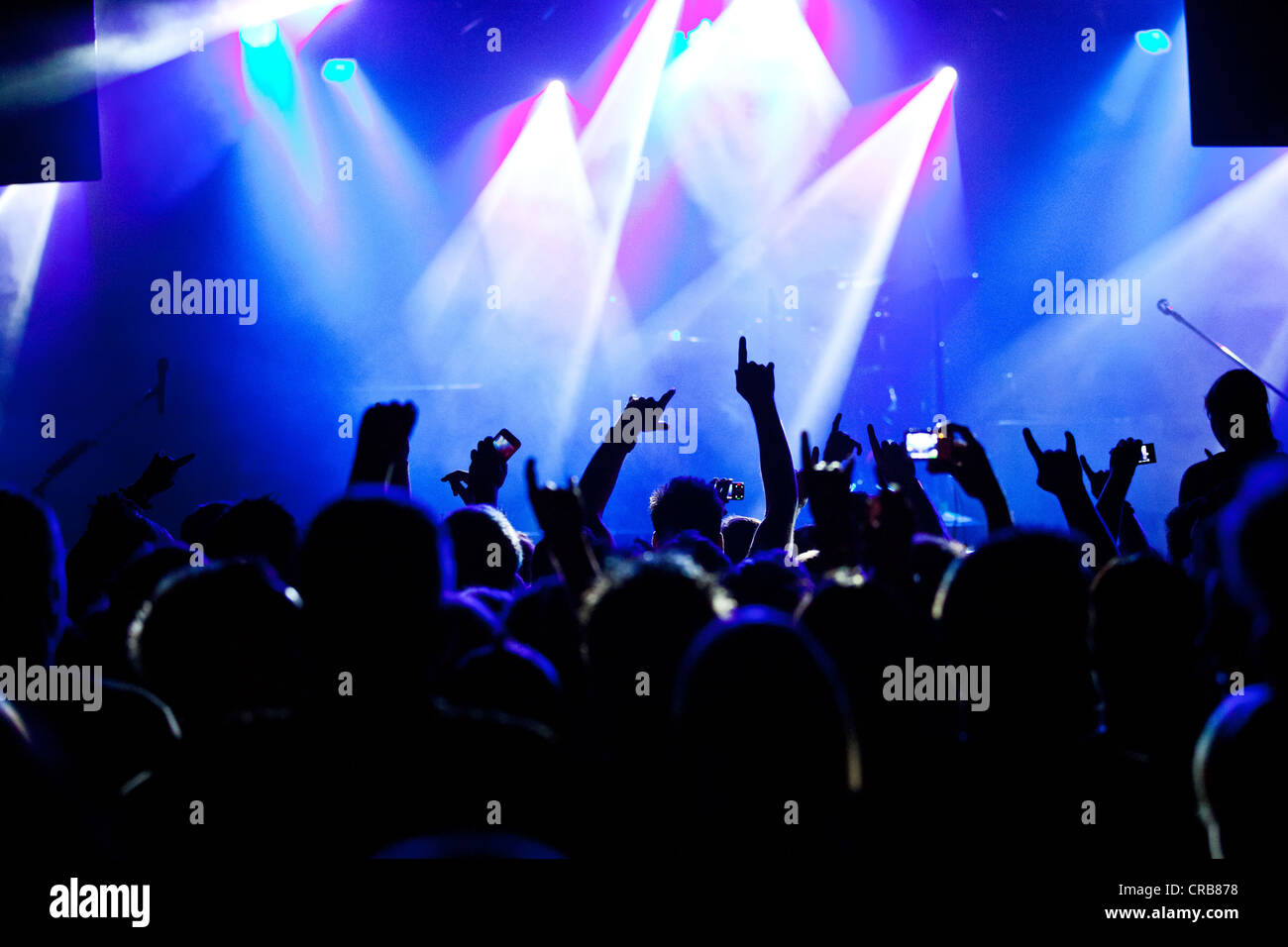 Cheering crowd at a rock concert Stock Photo - Alamy