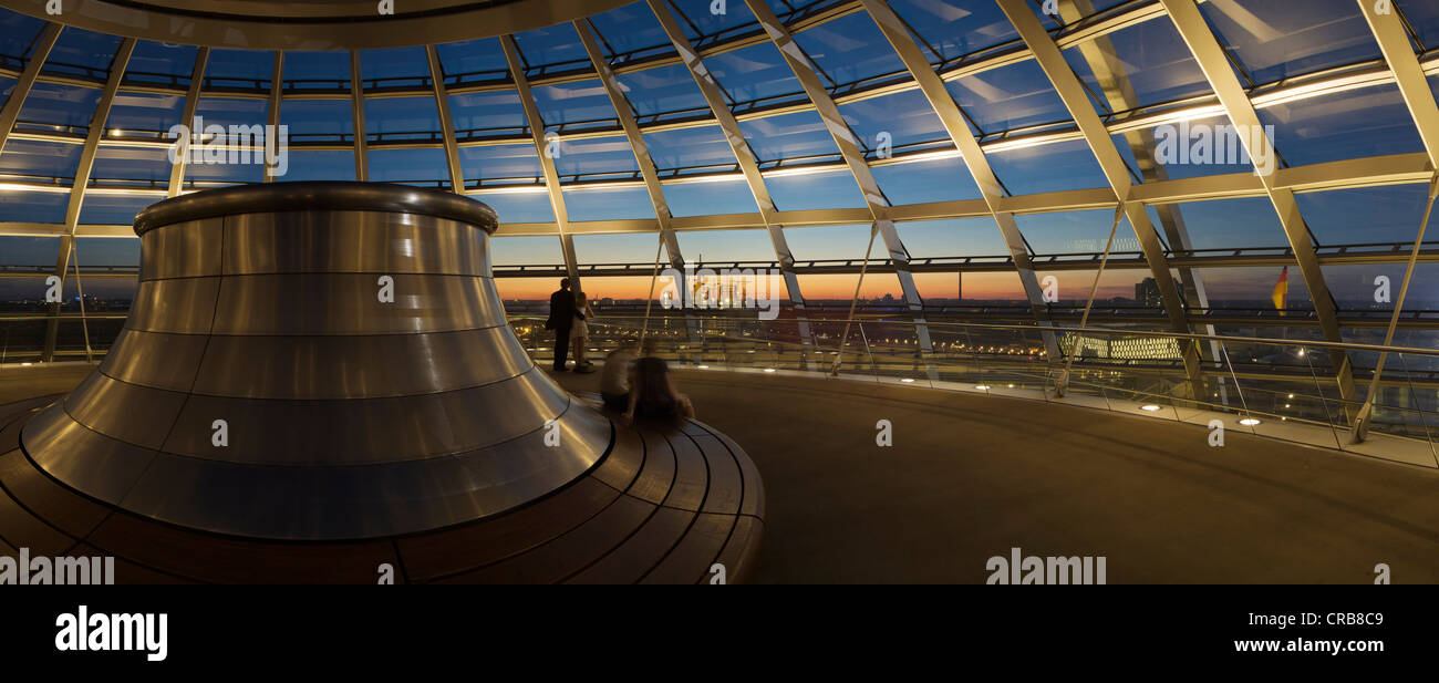 Panorama, dome of the Reichstag parliament, Berlin, Germany, Europe ...