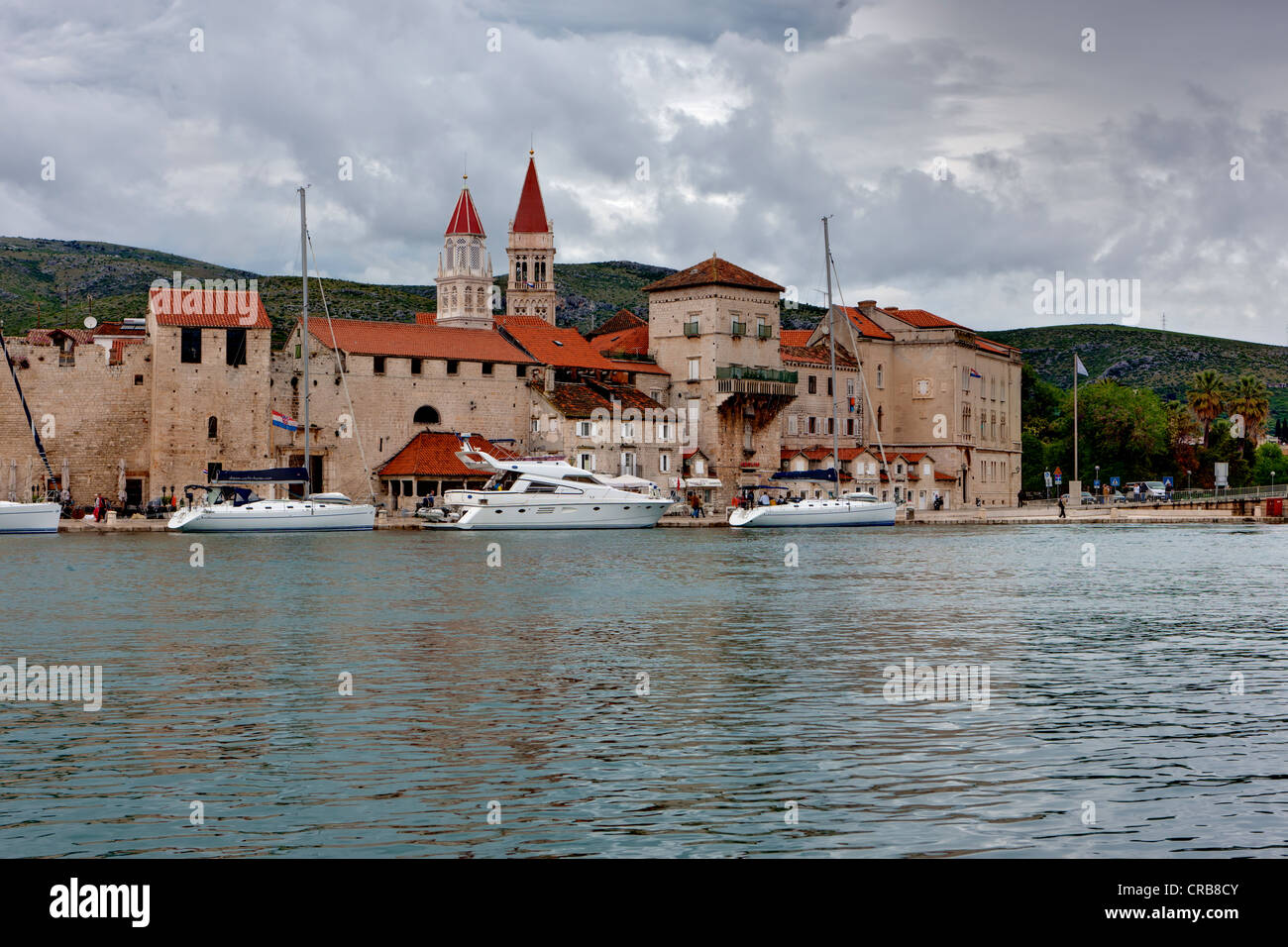 Riva promenade and palazzo, historic centre of Trogir, UNESCO World ...