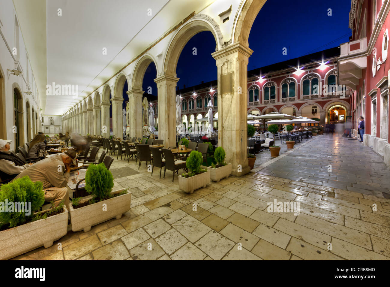 Bellevue Hotel, with arcades and restaurants, Trg Republike, Split ...