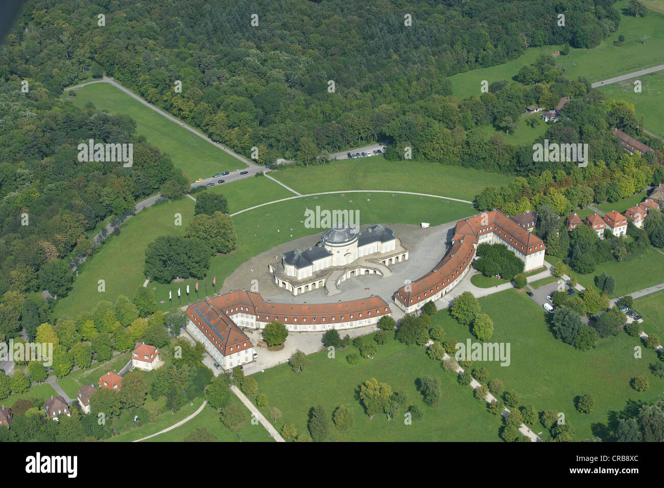 Aerial view, Schloss Solitude palace, built 1763-1769 as a hunting and ...