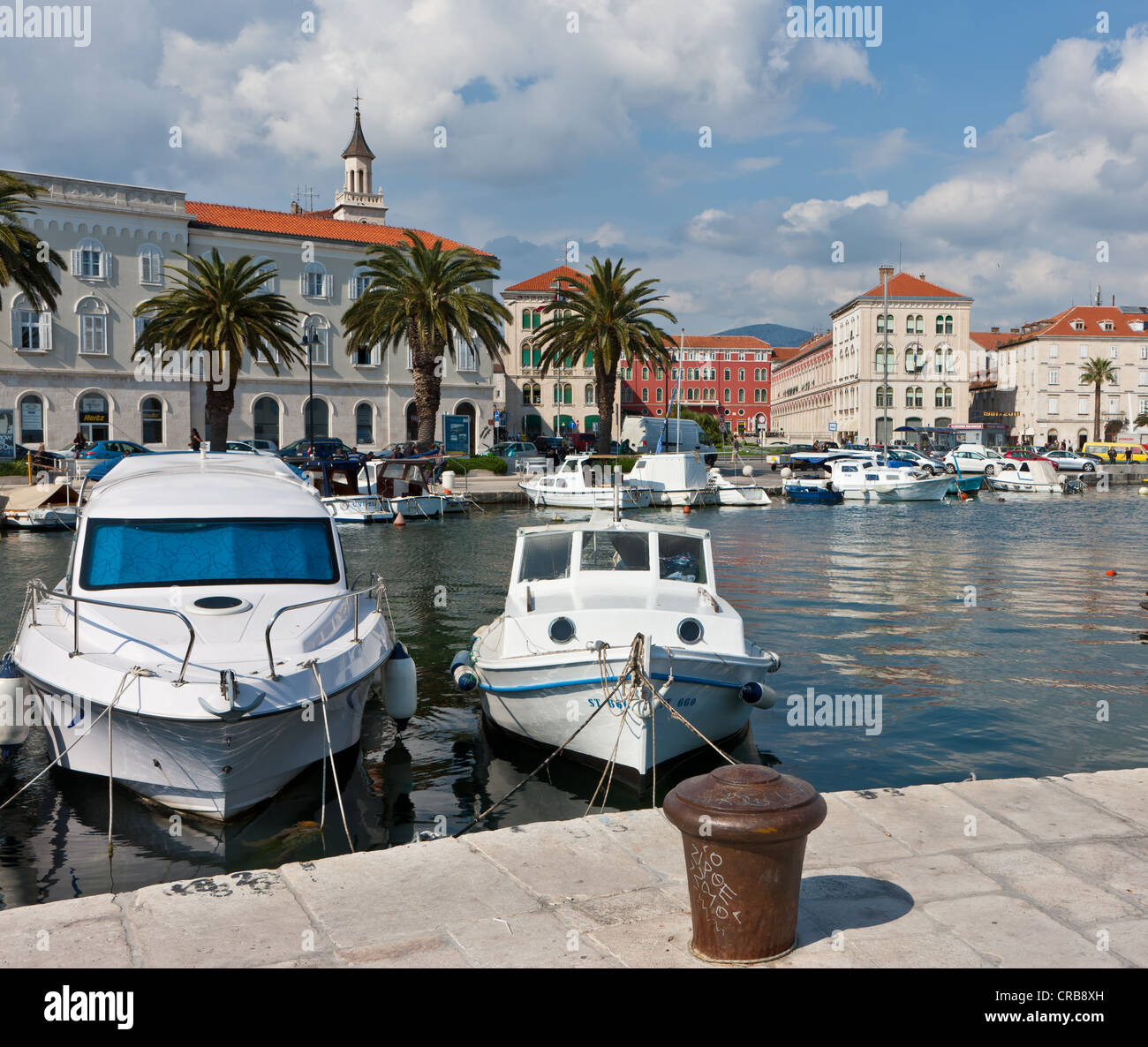 Riva promenade at the port of Split, looking towards the Diocletian's ...