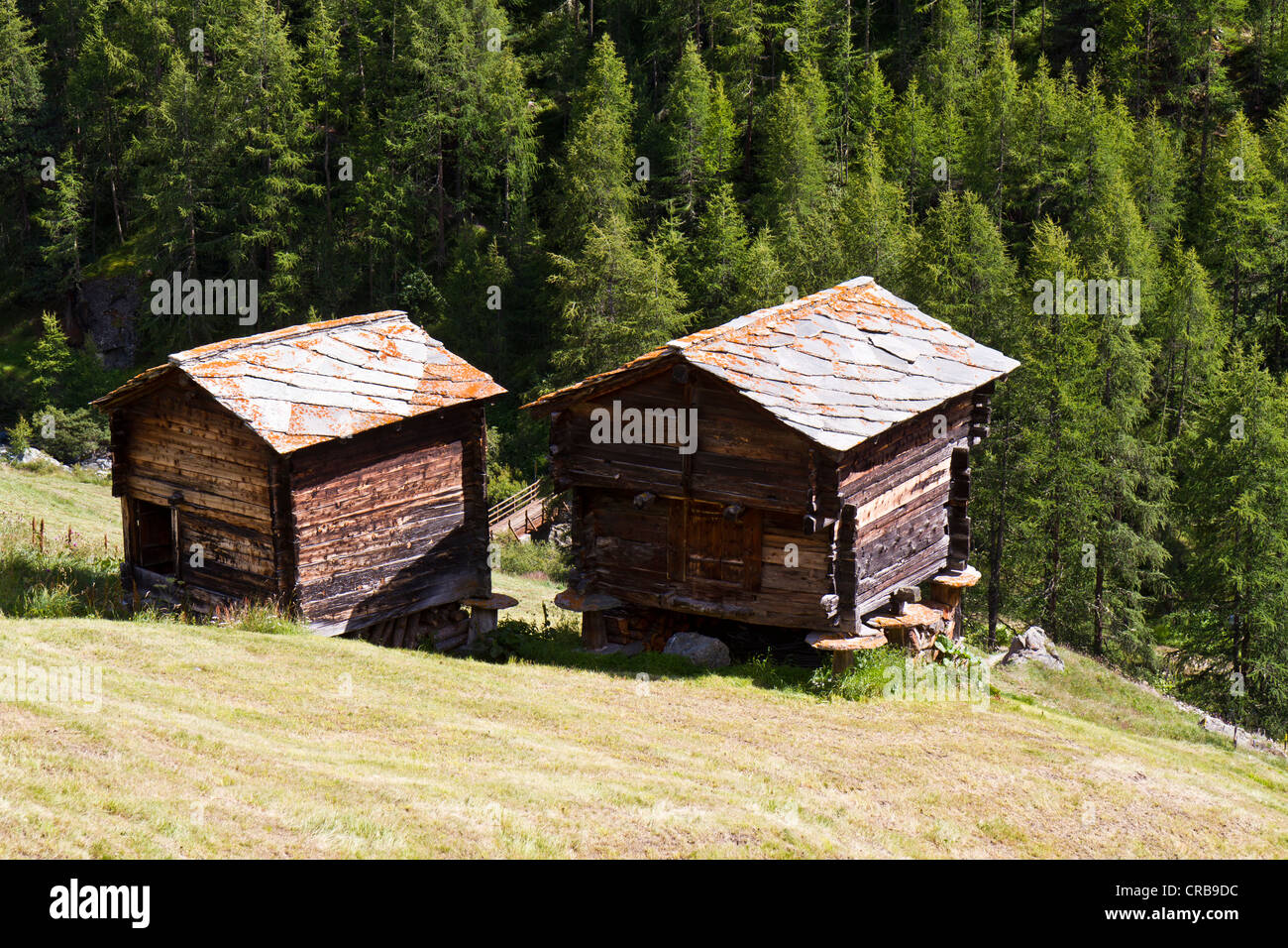 Alpine huts, Findeln, Zermatt, Canton Valais, Switzerland, Europe Stock ...
