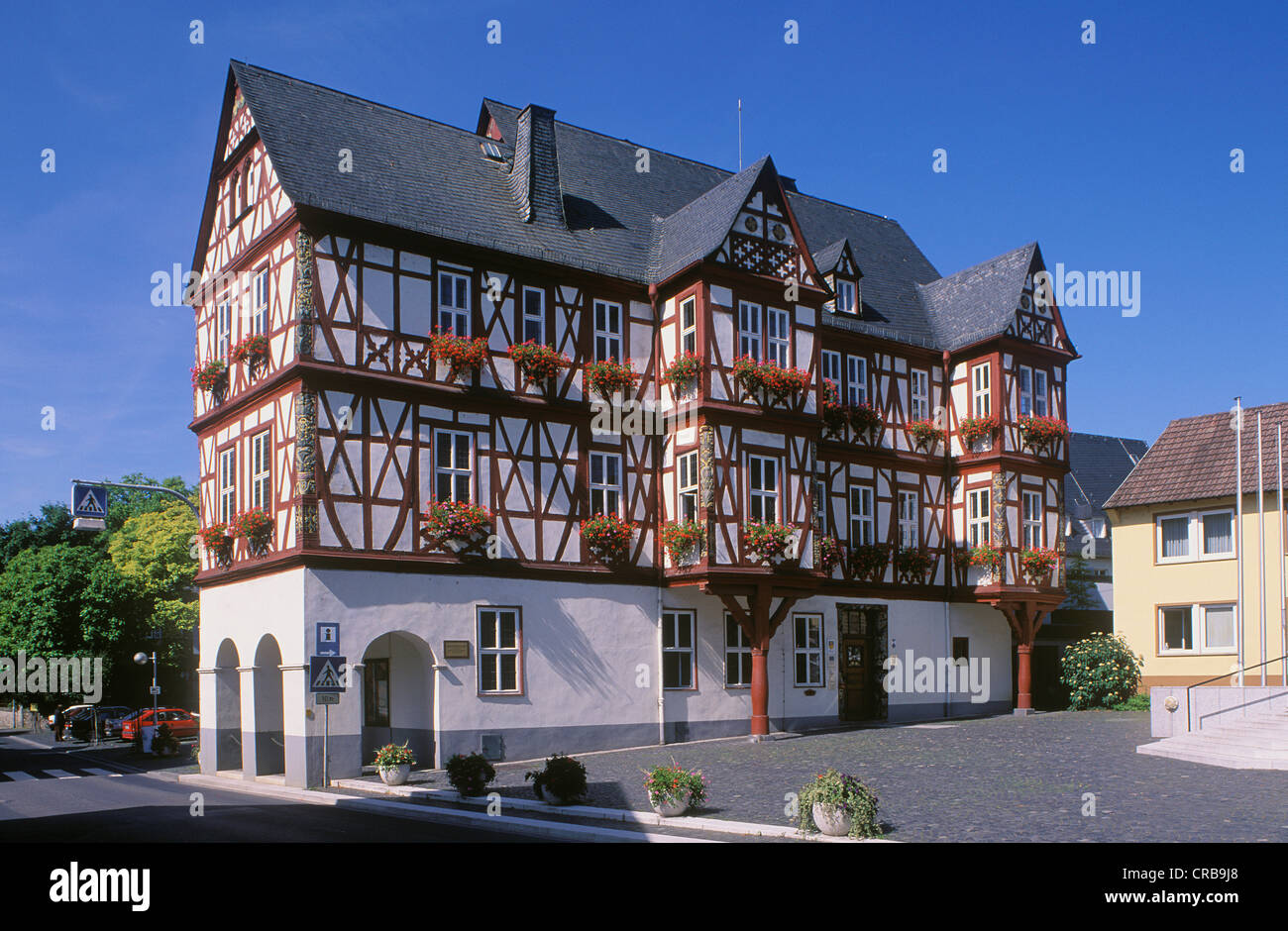 Town hall and Adolzheimer Hof, historic building, Nassau, Westerwald ...
