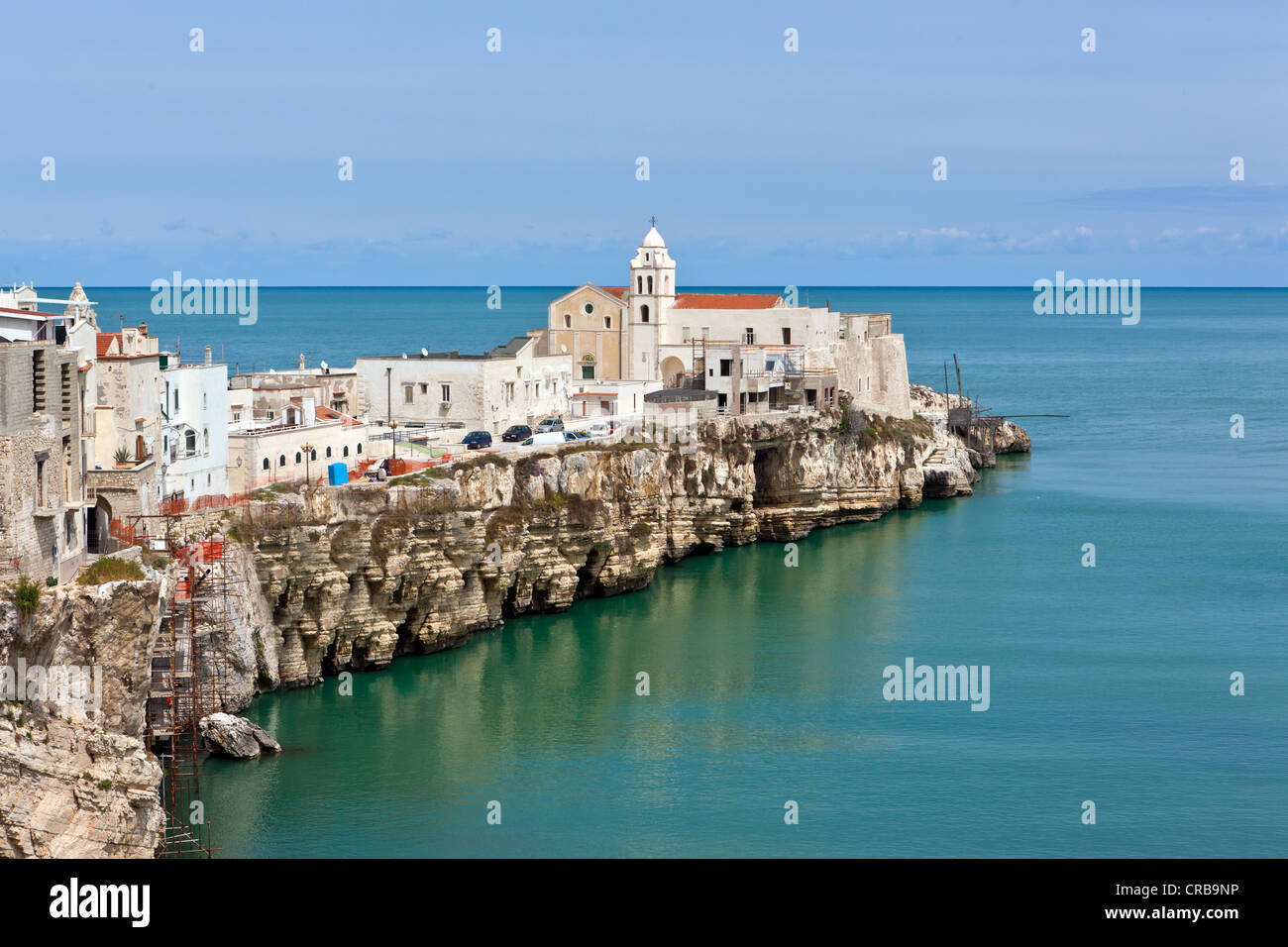 Historic town centre of Vieste, looking towards the Cathedral of Vieste ...