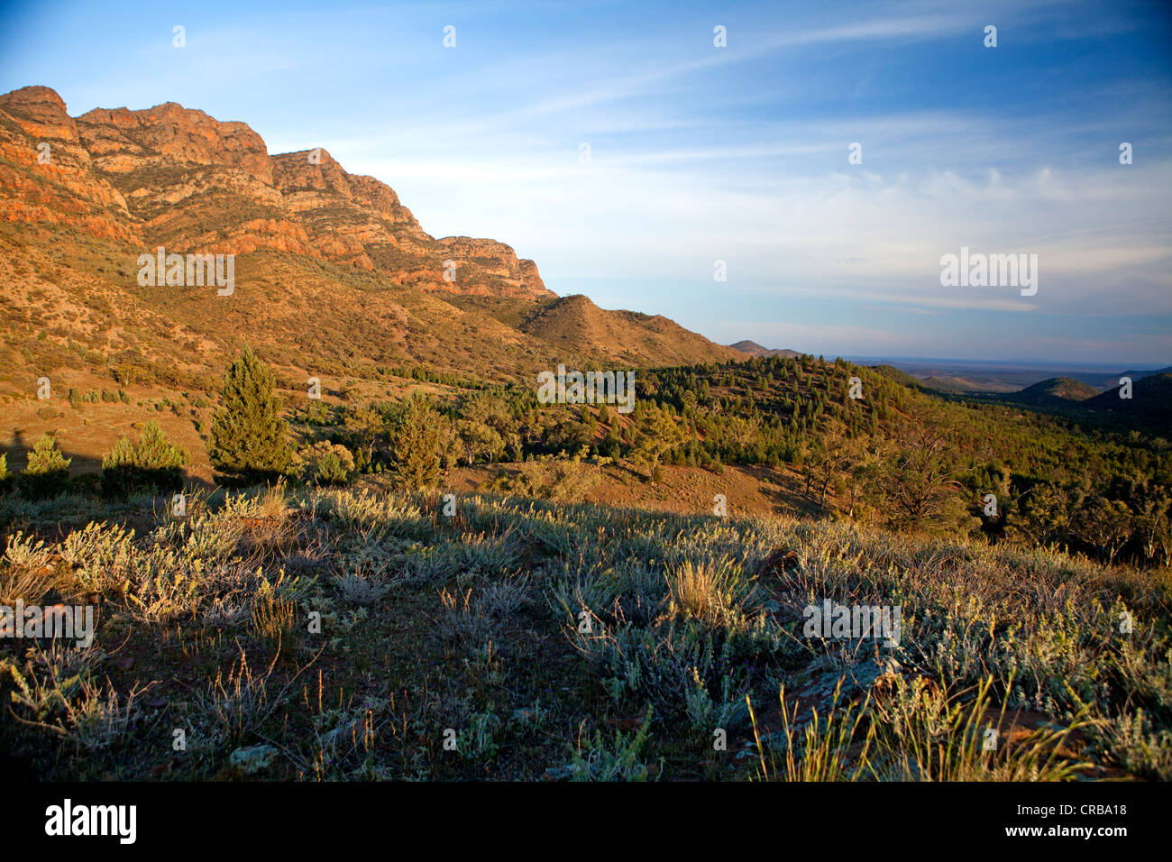 Sunrise on the Elder Range in South Australia's Flinders Ranges Stock ...