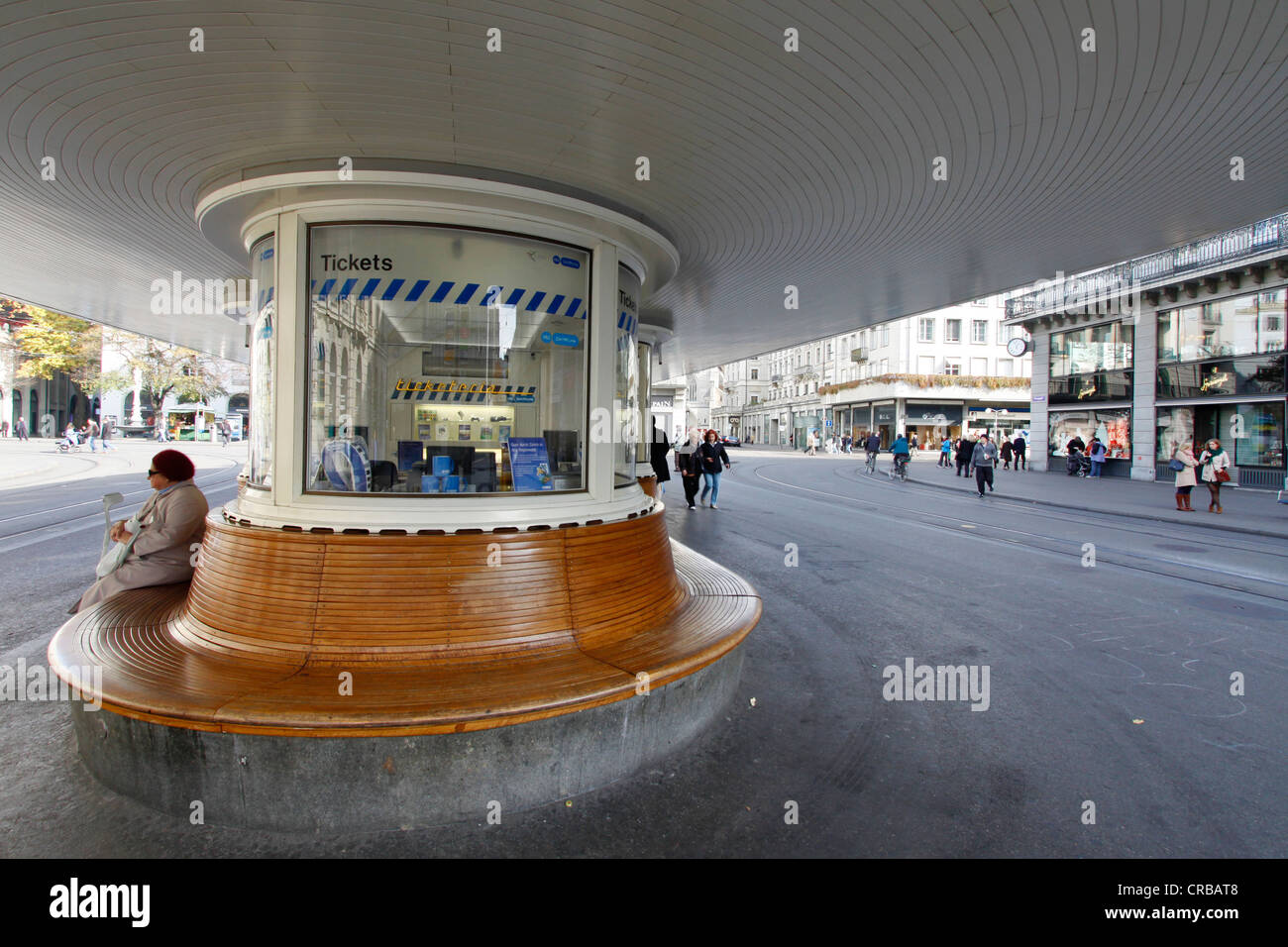 Paradeplatz square Tram stop, Zuerich, Zurich, Switzerland, Europe ...