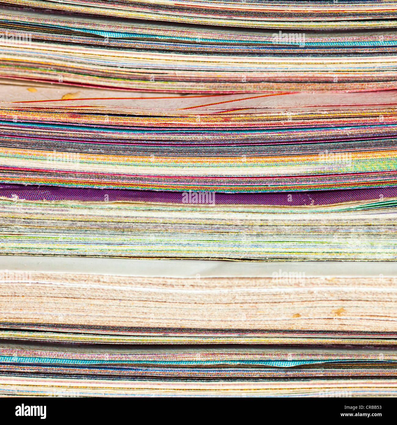 macro photo stacks of magazines Stock Photo - Alamy