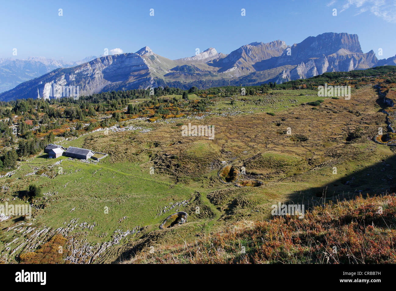 Dissolved limestone and sinkholes, Gamser Rugg Mountain geological ...