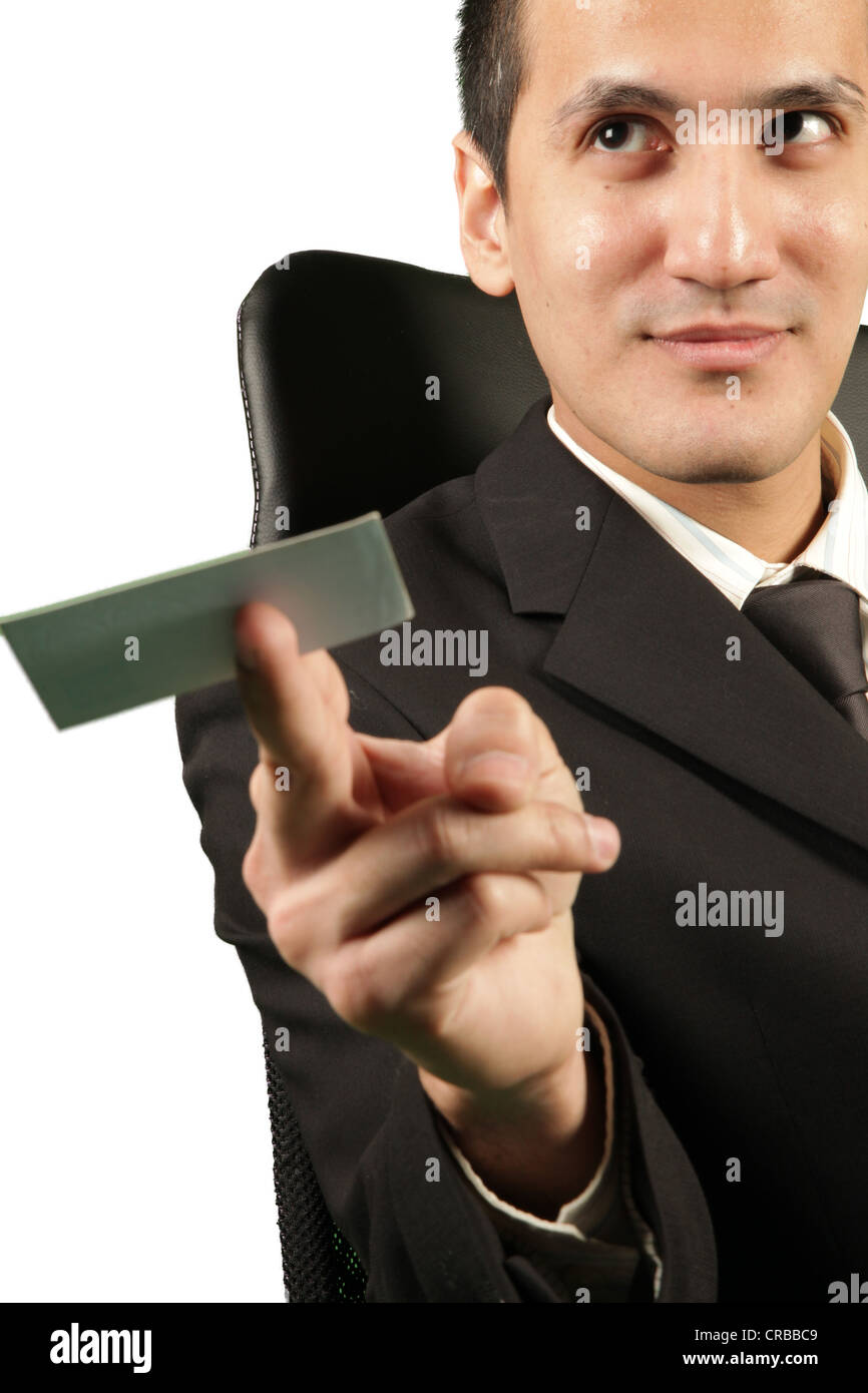 Business man giving visiting card Stock Photo - Alamy