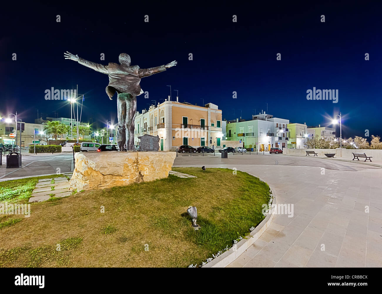 Statue of Domenico Modugno, Polignano a Mare, Puglia or Apulia region ...