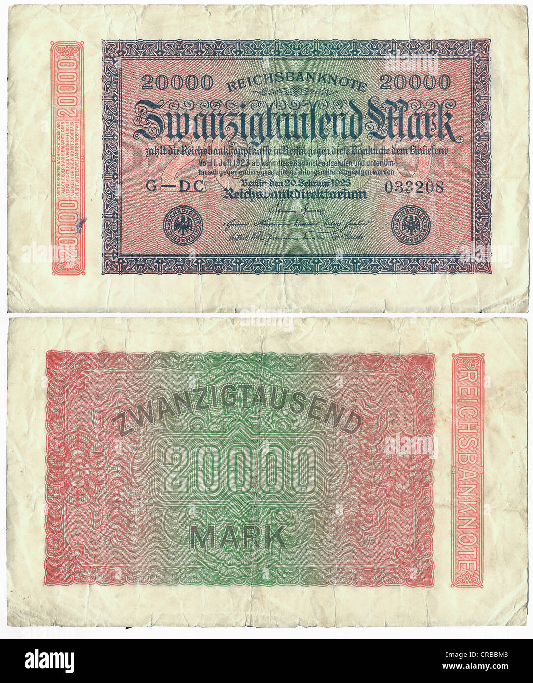 20 mark banknote hi-res stock photography and images - Alamy
