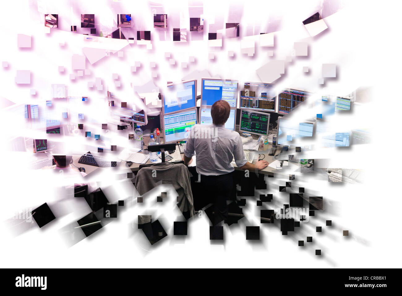 Exploding Stock Exchange, symbolic image for the Stock Market Crash ...