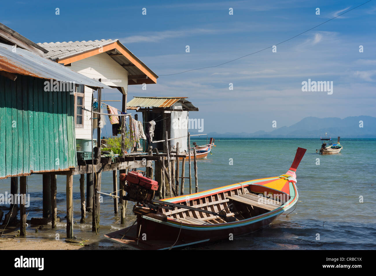 Stilt house in the fishing village, Ko Muk or Ko Mook island, Thailand ...