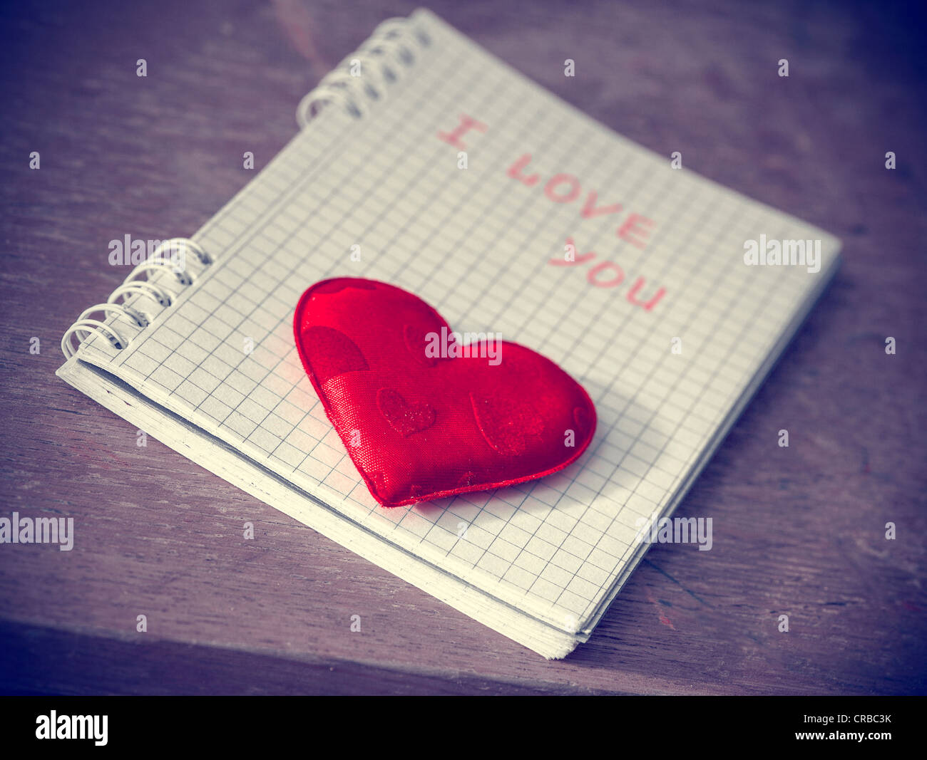 notebook with heart letter love on wood background vintage style Stock ...