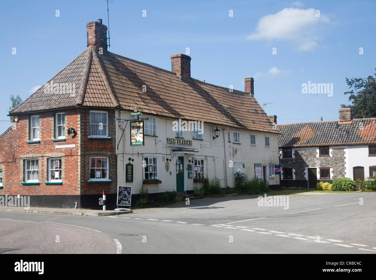 Historic village pub The Fleece Mendlesham, Suffolk, England Stock ...