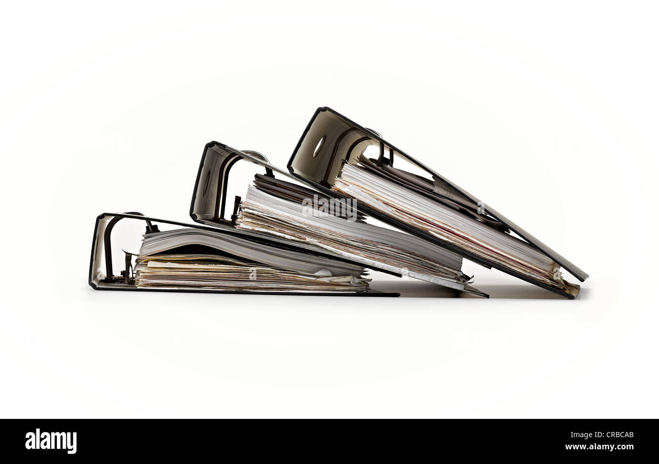 Stack of black office folders Stock Photo - Alamy