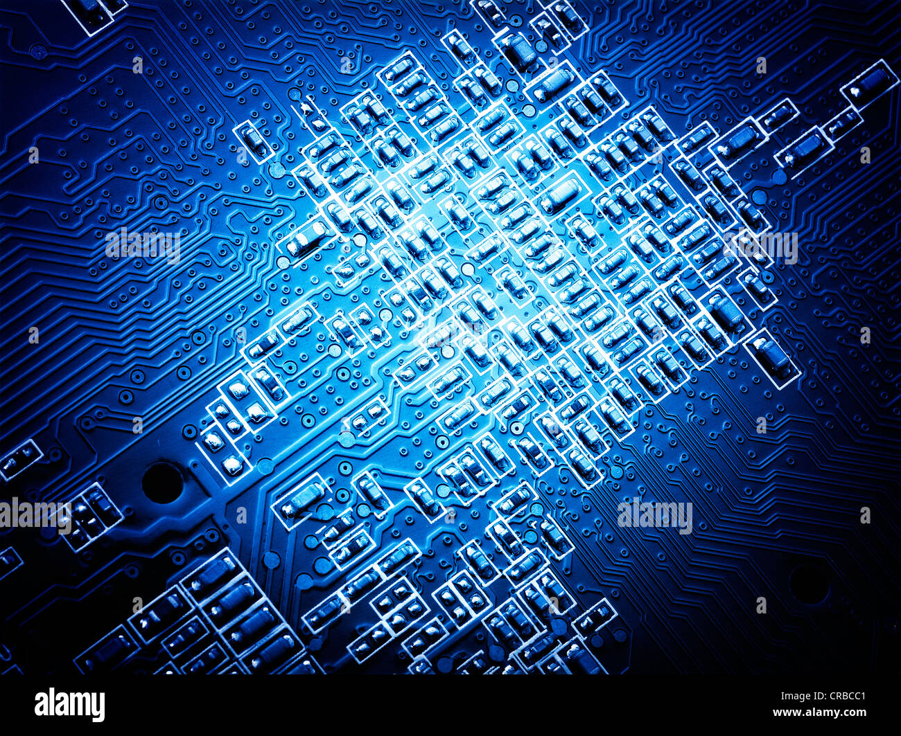 Blue Circuit Board Stock Photo - Alamy