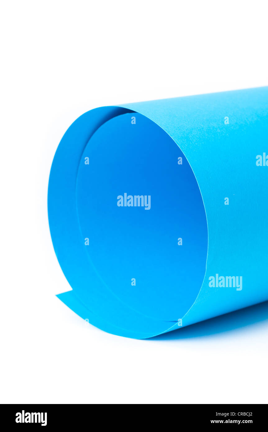 blue paper on rolled background Stock Photo - Alamy
