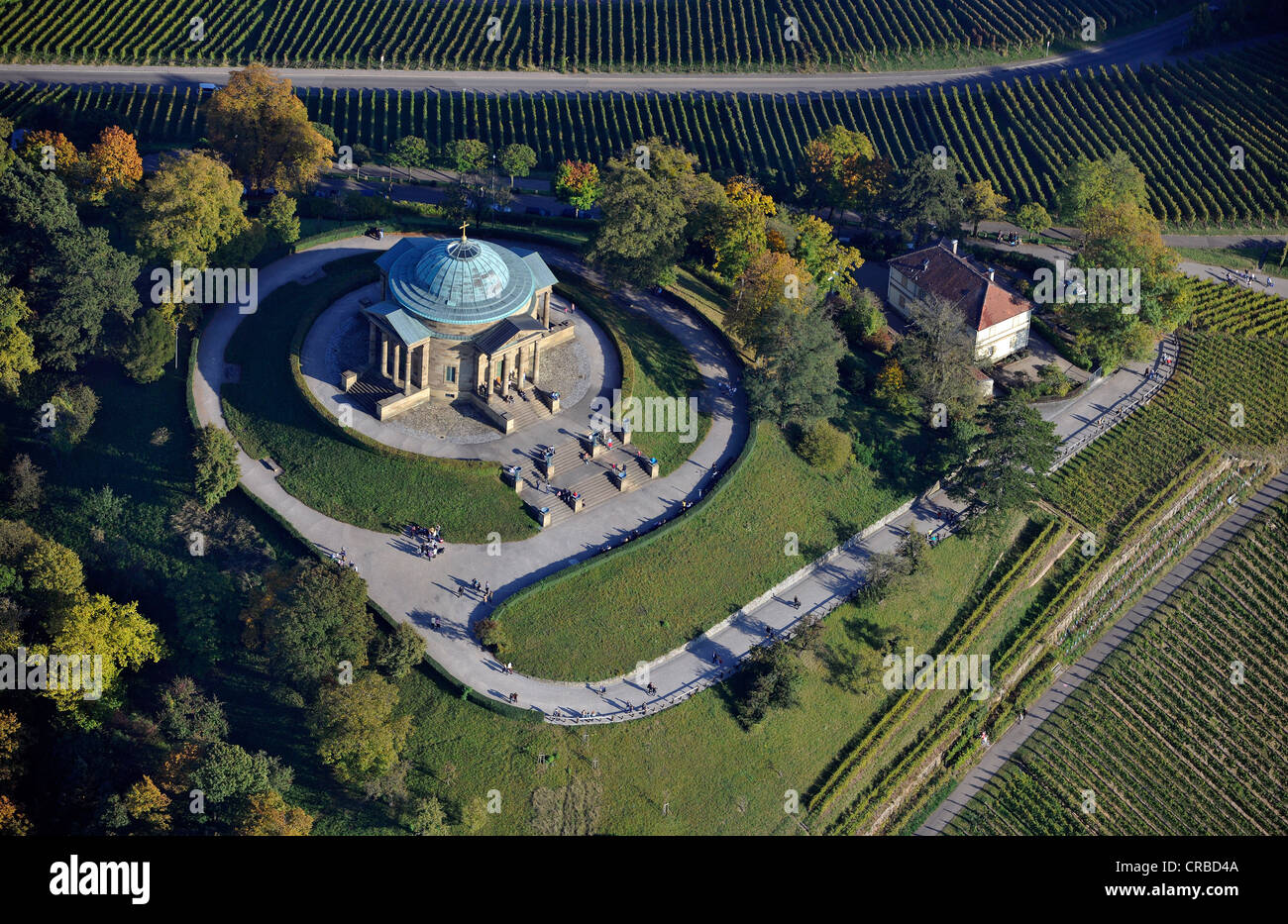 Aerial view, Grabkapelle, burial chapel, tombs of Queen Katharina and ...