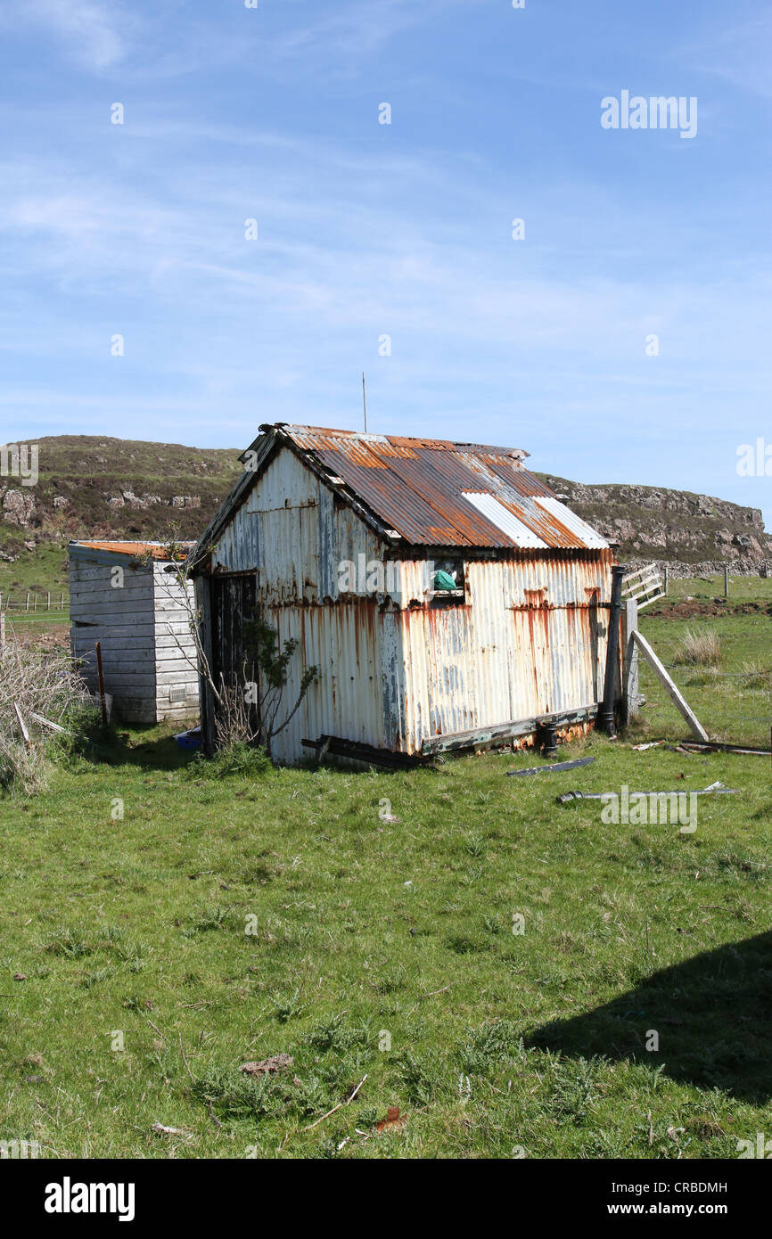 corrugated building Isle of Muck Scotland May 2012 Stock Photo - Alamy