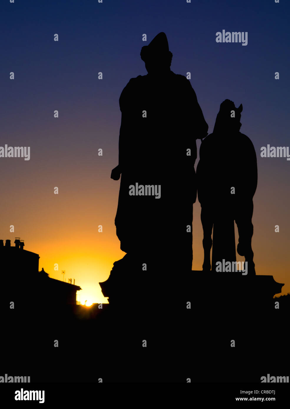 Capitoline Hill and the Statue of Castor at sunset, Rome, Italy Stock ...