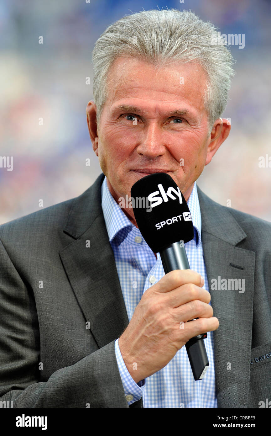 Jupp Heynckes, manager of FC Bayern Munich, during interview with Sky ...