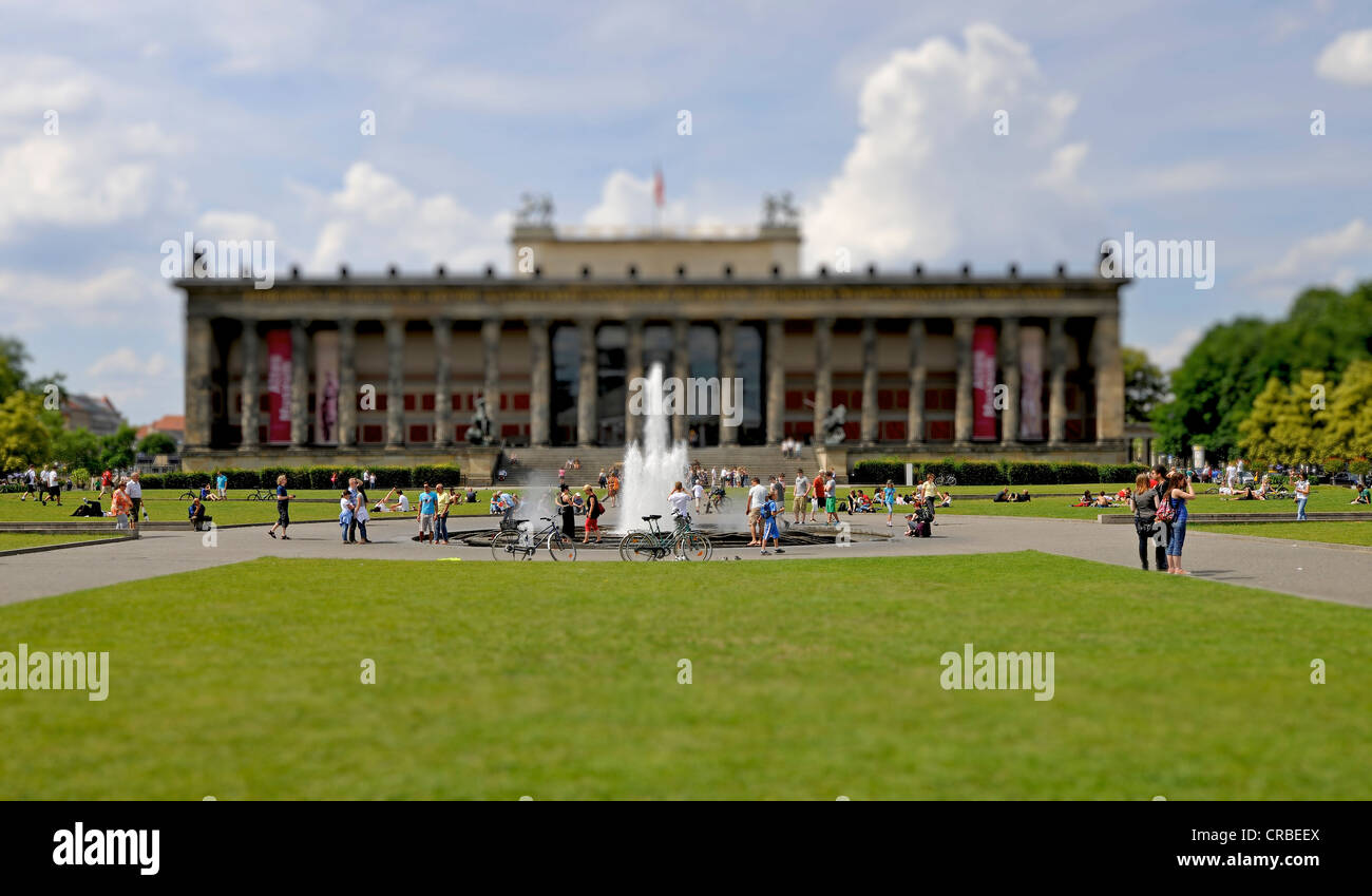 Altes Museum and a fountain in the Lustgarten park, miniature faking ...