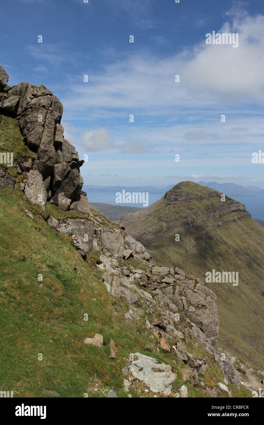 Summit of Hallival from Askival Isle of Rum Scotland June 2012 Stock ...