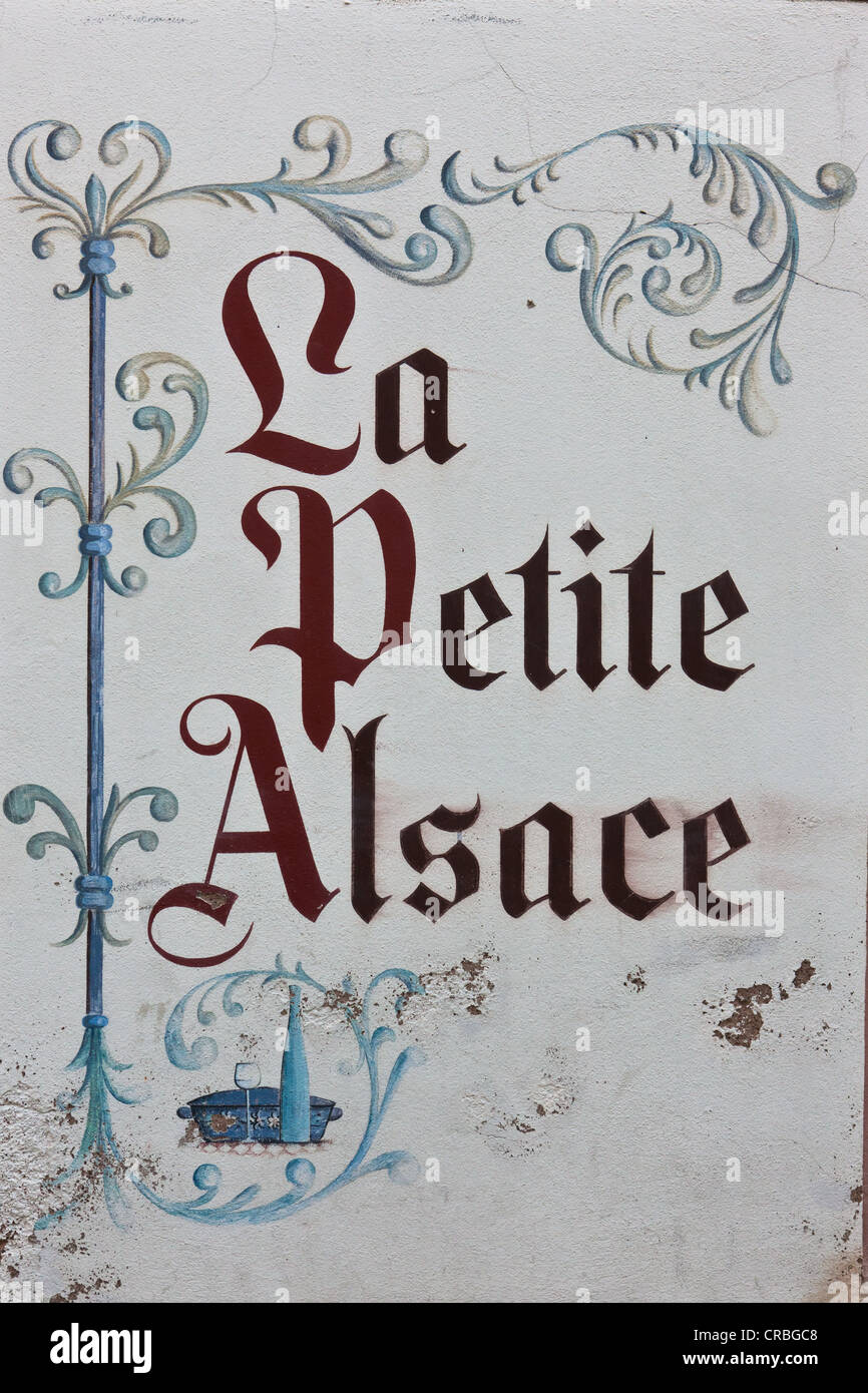 Lettering, La Petite Alsace, district of La Petite France, Strasbourg ...