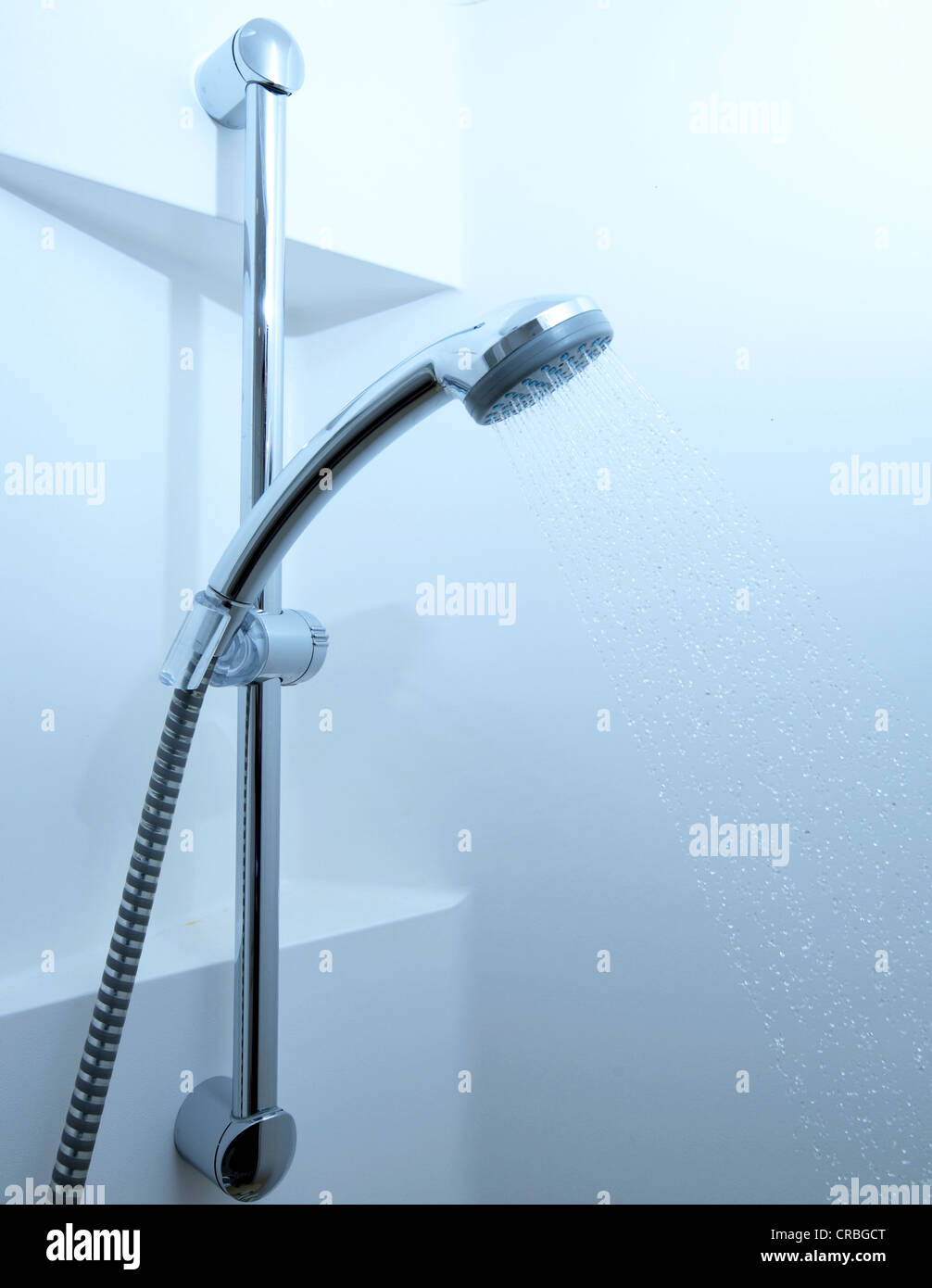 Shower with running water (color toned image Stock Photo - Alamy