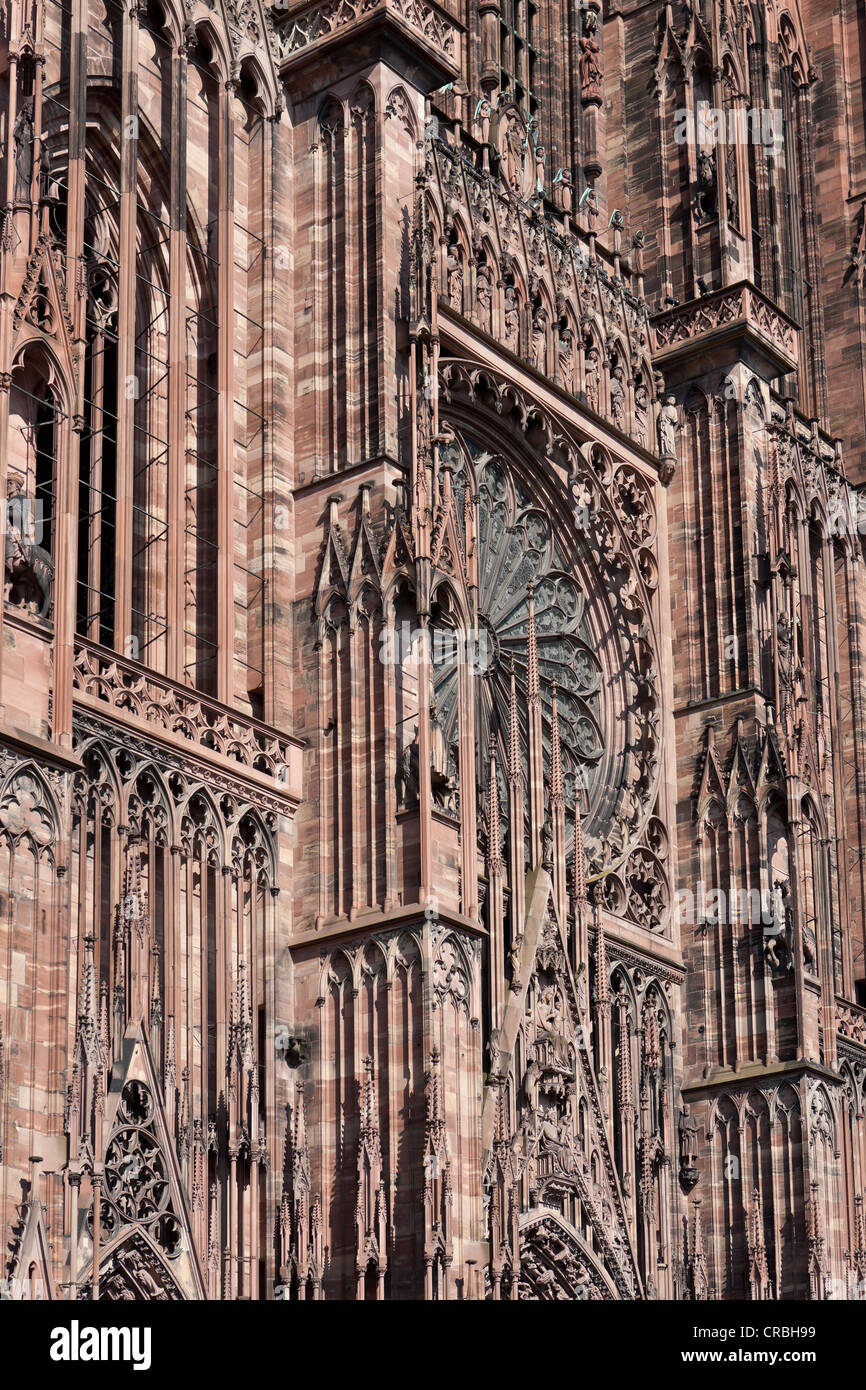 Gothic church façade, Strasbourg Cathedral or Notre Dame Cathedral ...